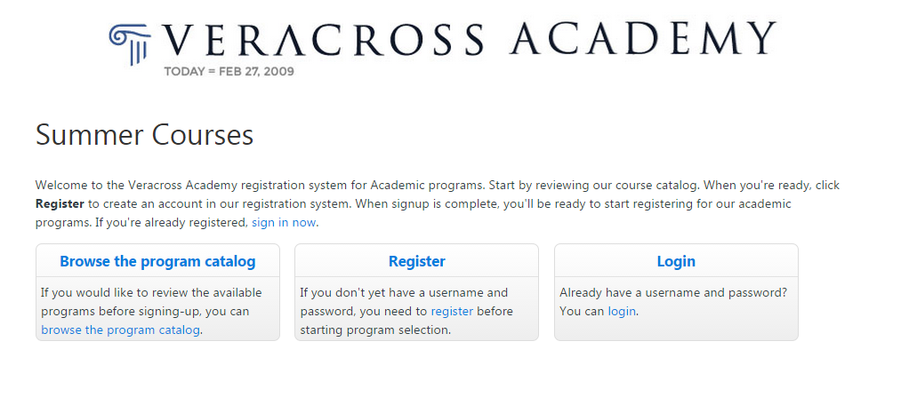 Public Registration for Other Programs Registration