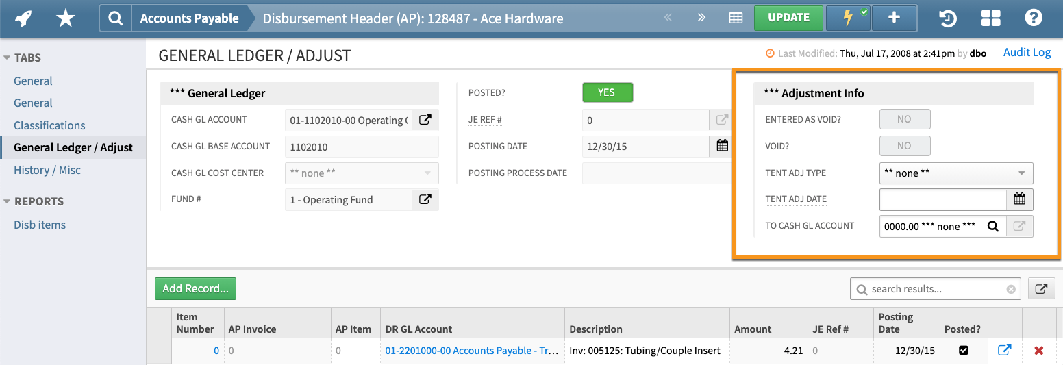 Voiding an Issued AP Check