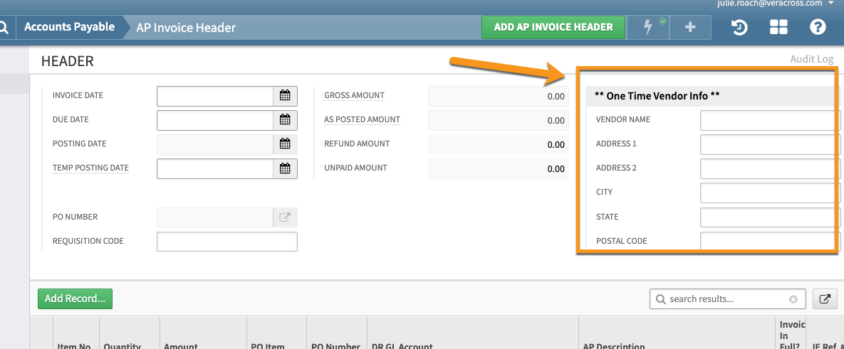 How to Add an AP Invoice for a One-Time Vendor