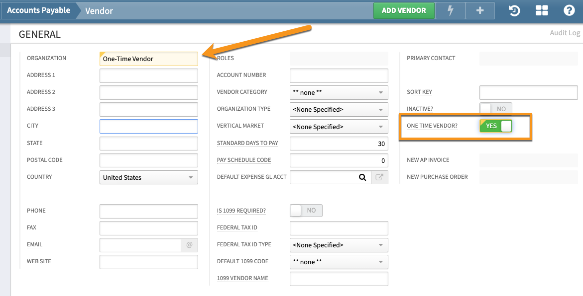 Adding and Updating AP Vendors