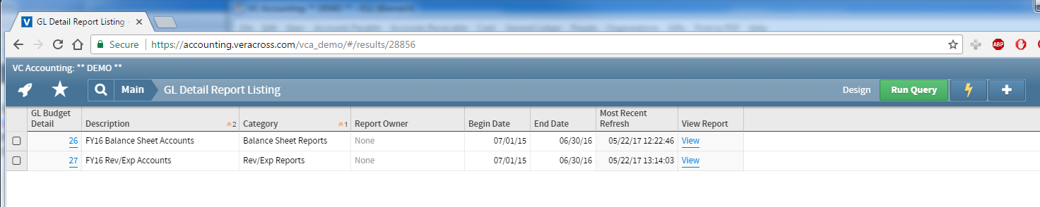 Generating GL Detail Reports