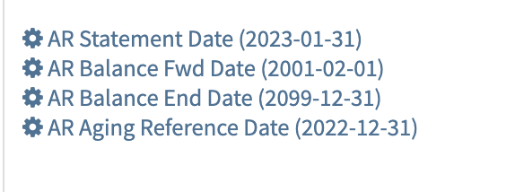 What are the AR Accounting Dates?