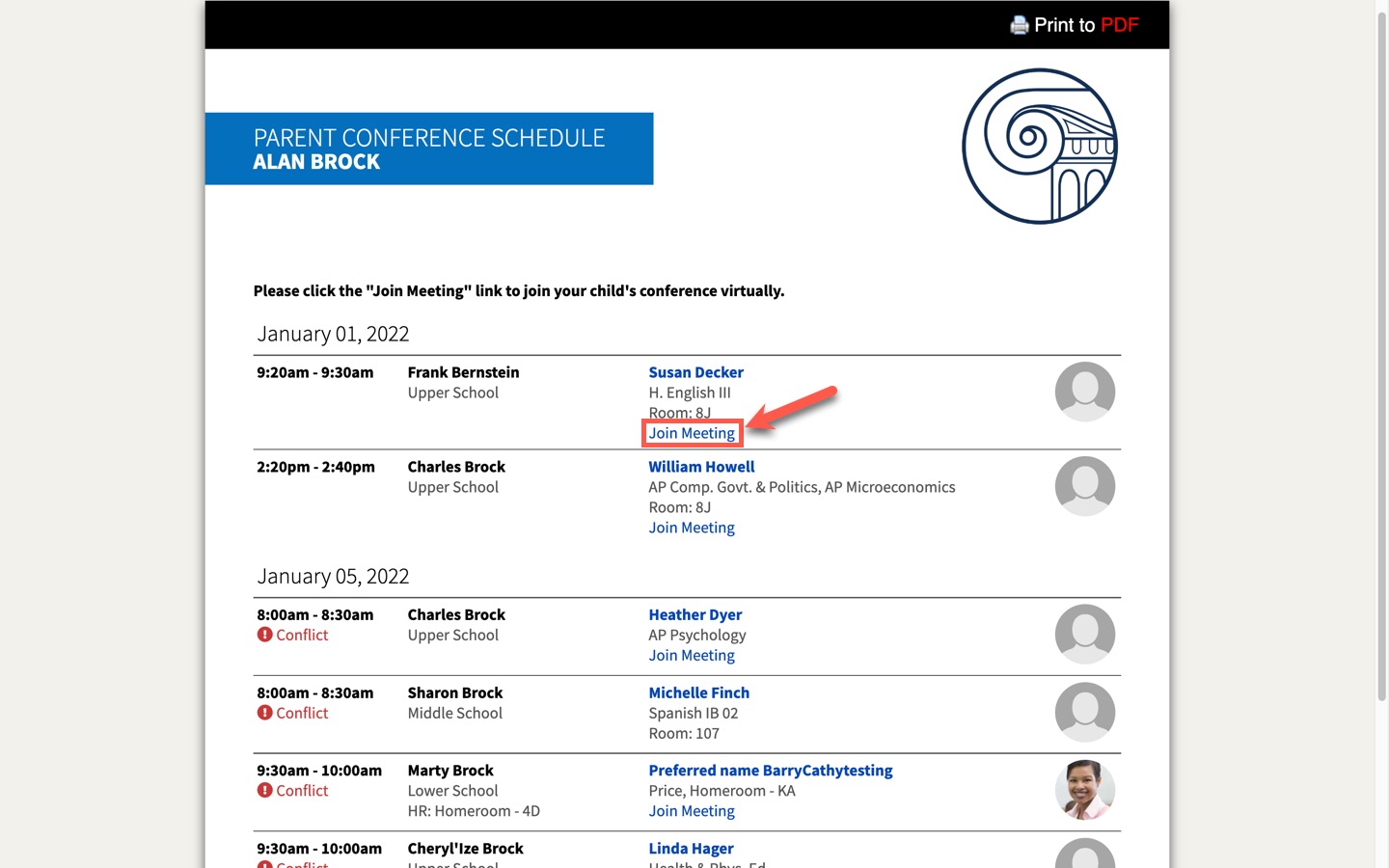 Parent/Teacher Conferences: Configuring Remote/Virtual Conferences