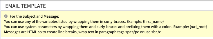 Template Formatting for System Emails