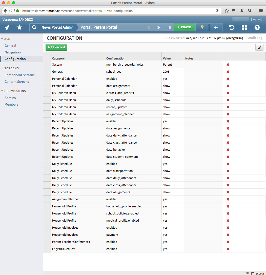 Portal Configuration Options