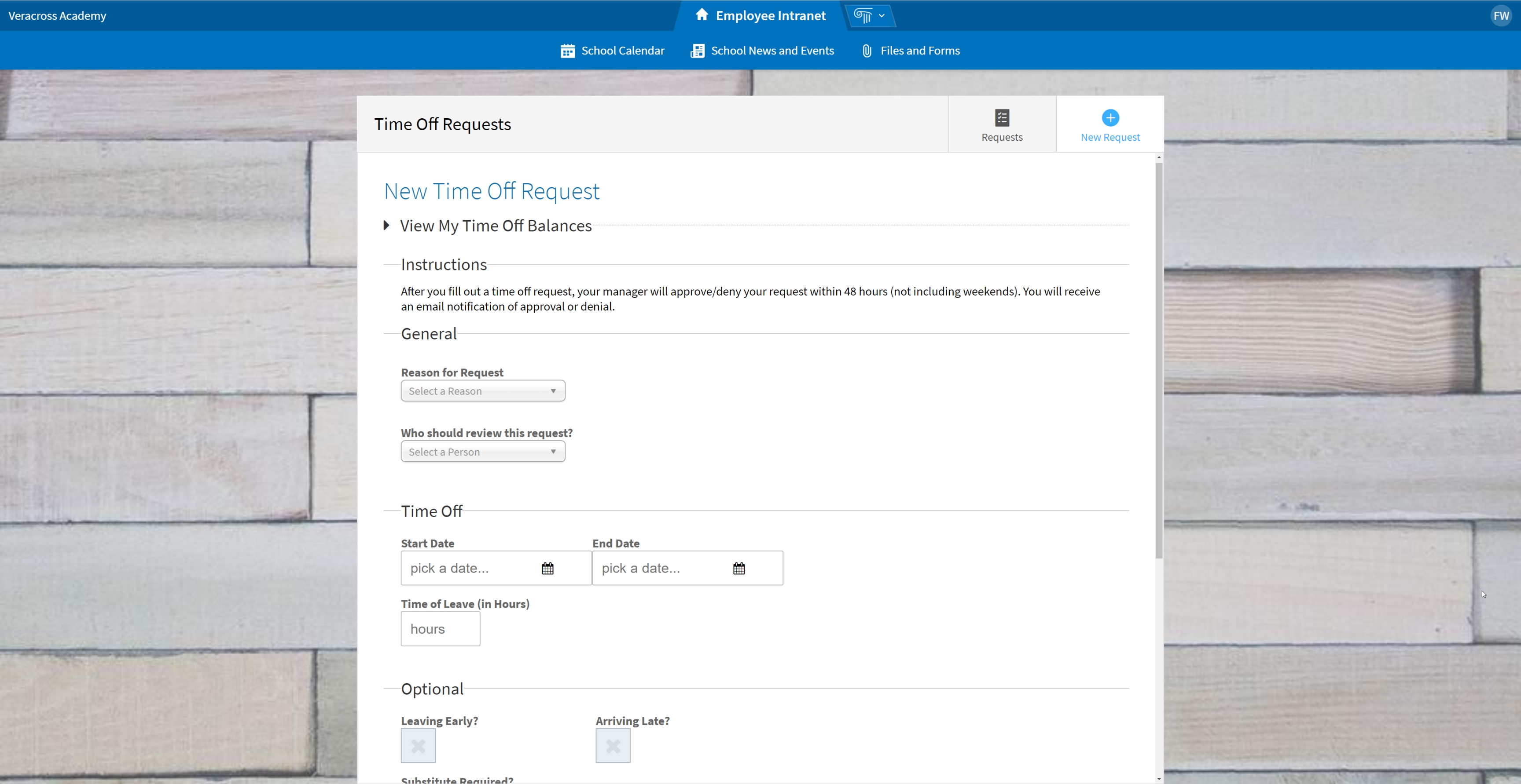 Time-Off Request Workflow