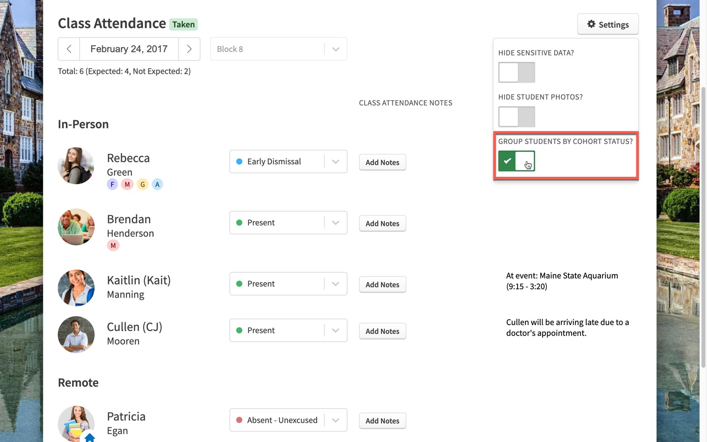 Feature Overview: The Attendance Interface