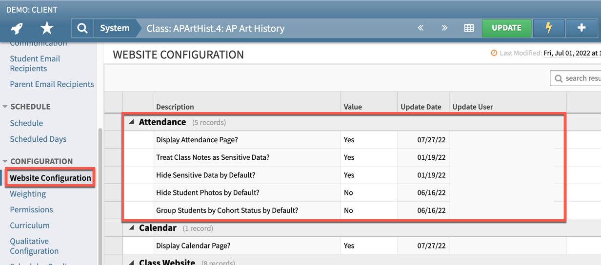 Feature Overview: The Attendance Interface