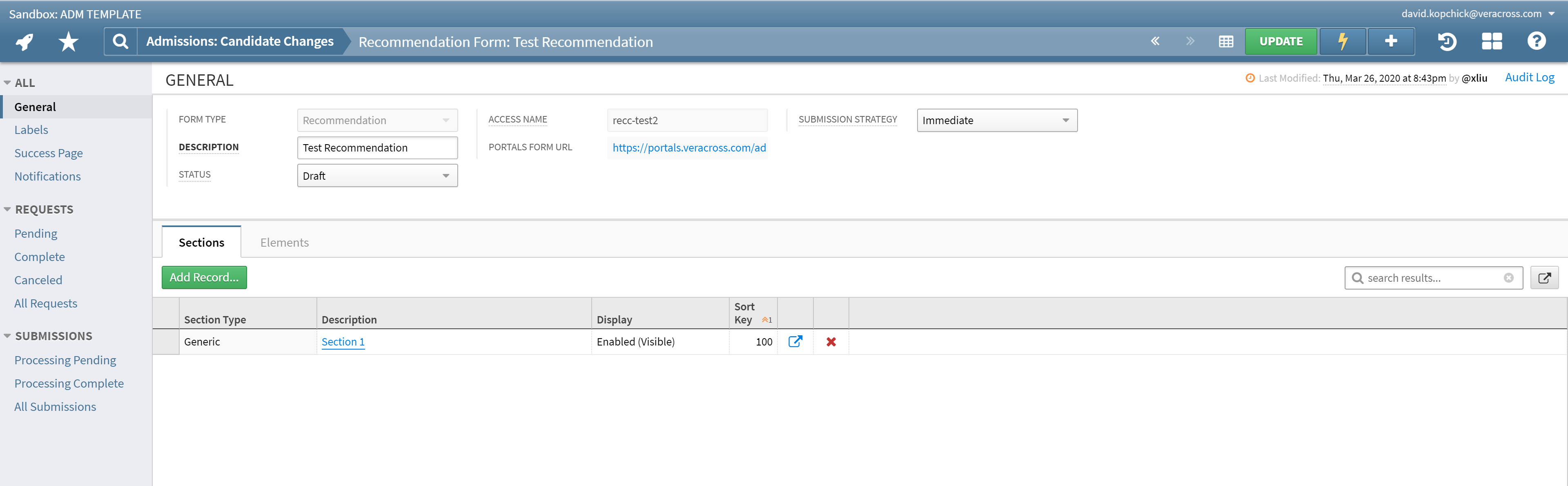 Veracross Recommendation Forms for Admission Portal 2 Schools