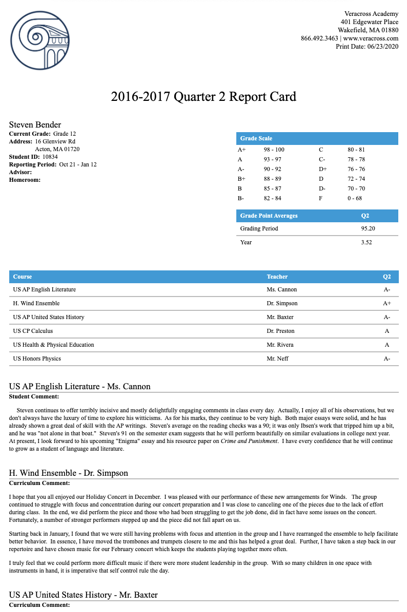 The School-Configurable Academic Document