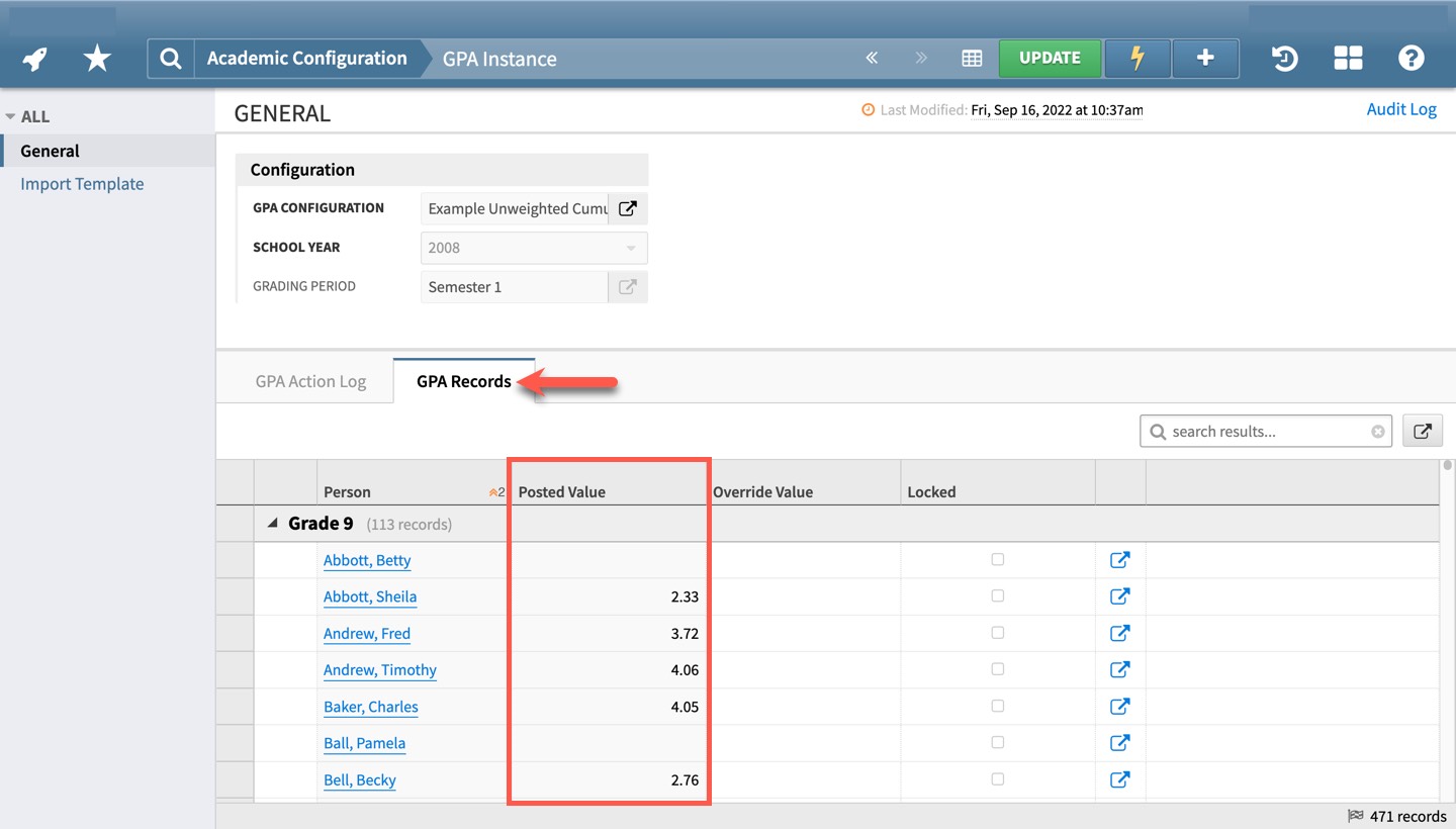 Posting and Locking GPAs