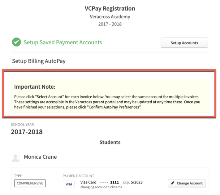 VC Pay Tuition Management Tune-Up Quick Start Guide
