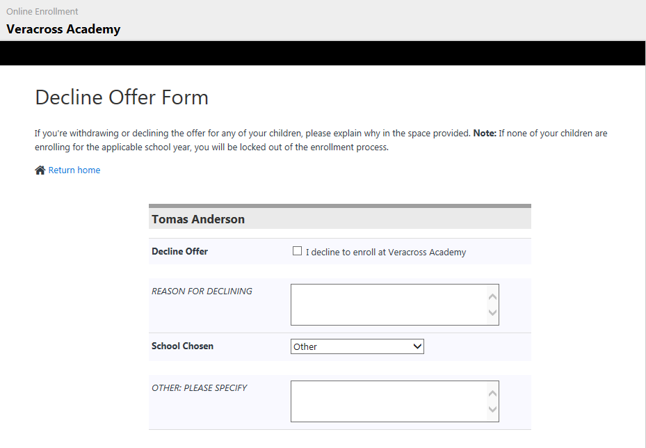 Withdrawal and Decline Forms