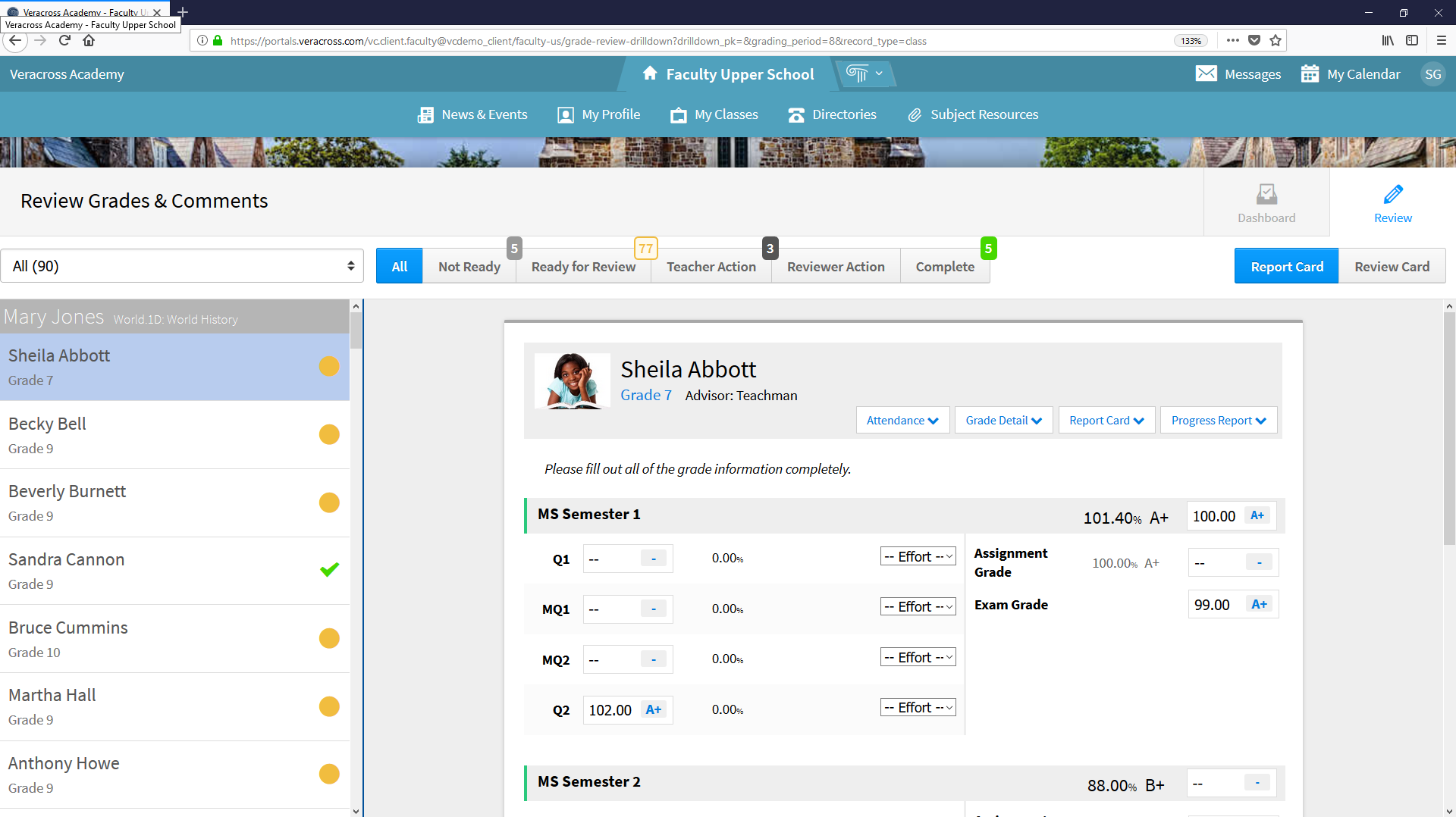Grade & Comment Review Process