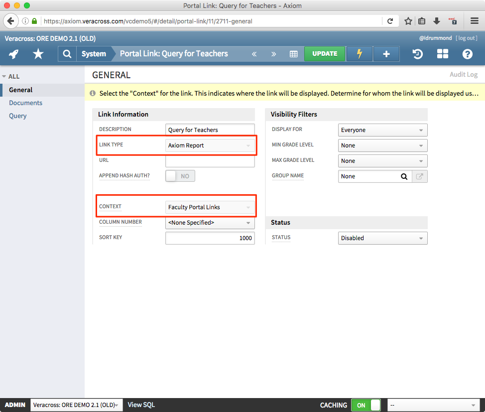 Portal Link Configuration