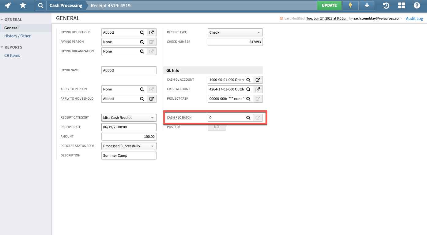 Processing a Cash Receipt Batch - Axiom