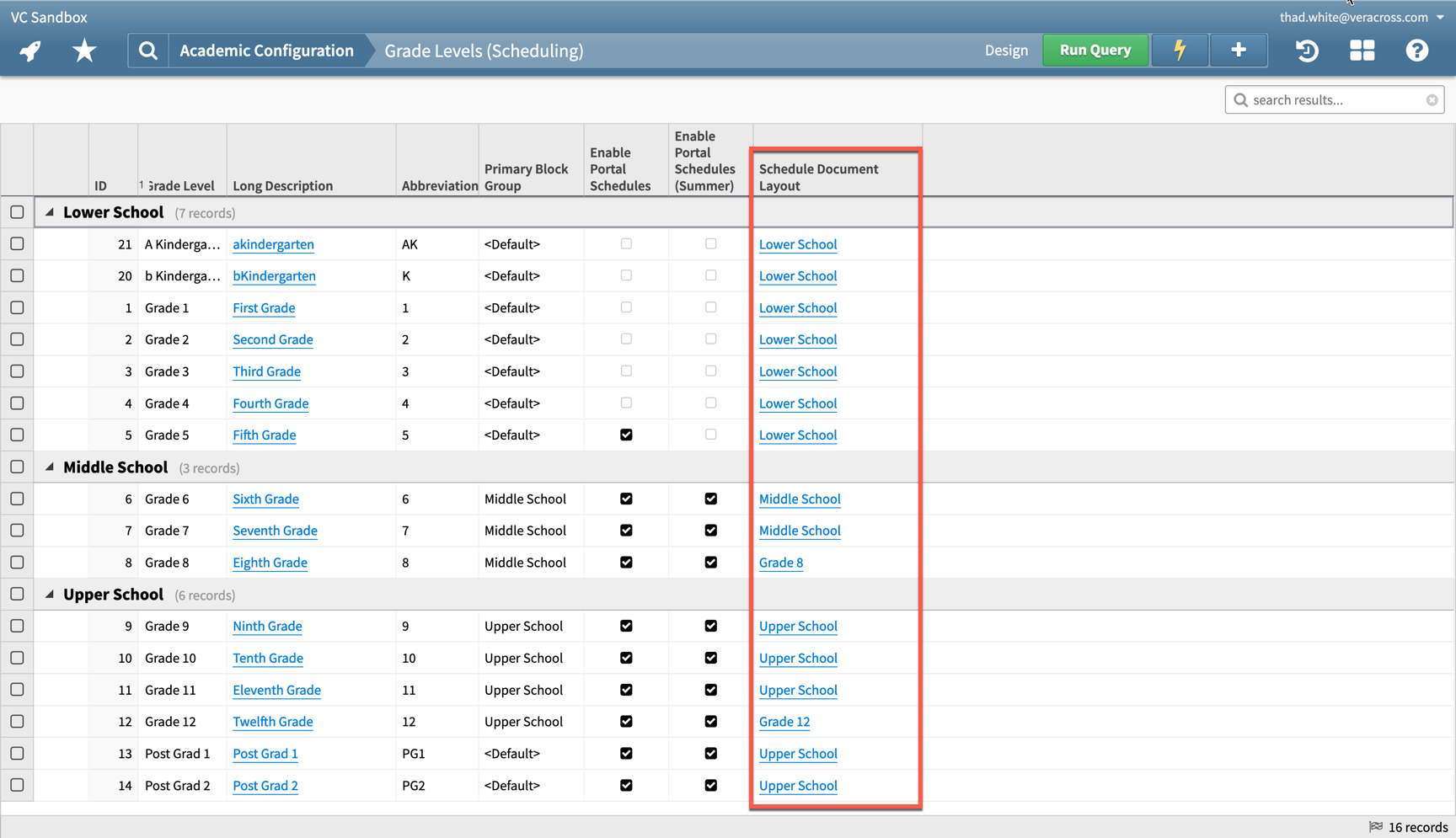 The School-Configurable Schedule Document