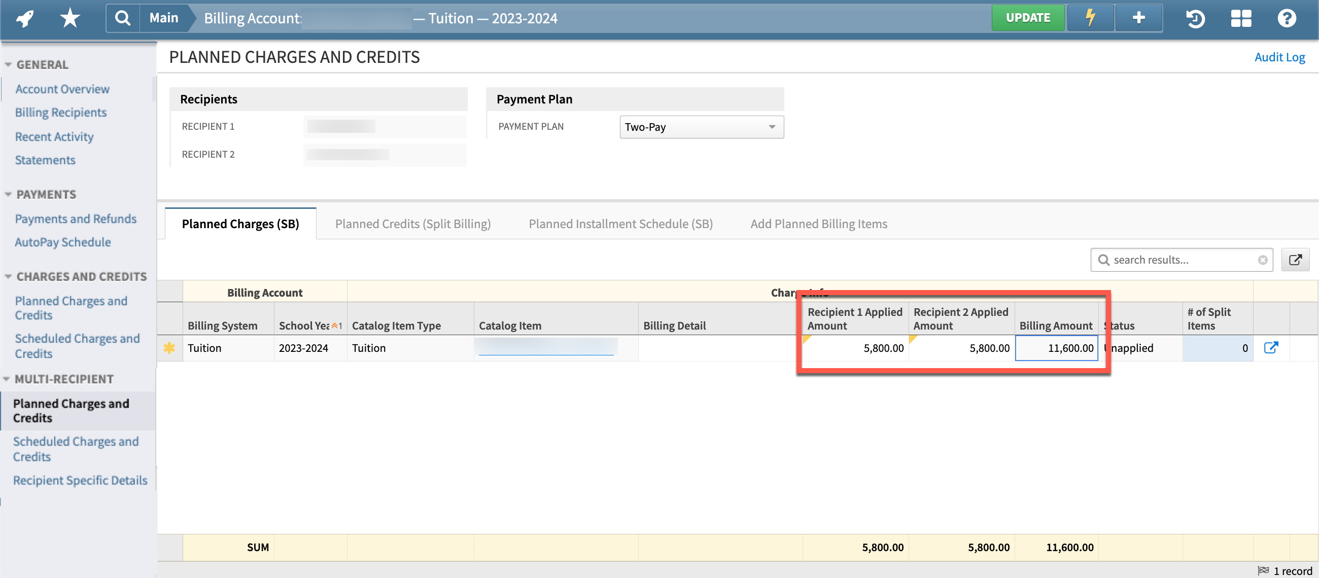 Multi-Recipient Split Billing with Student Billing - Axiom