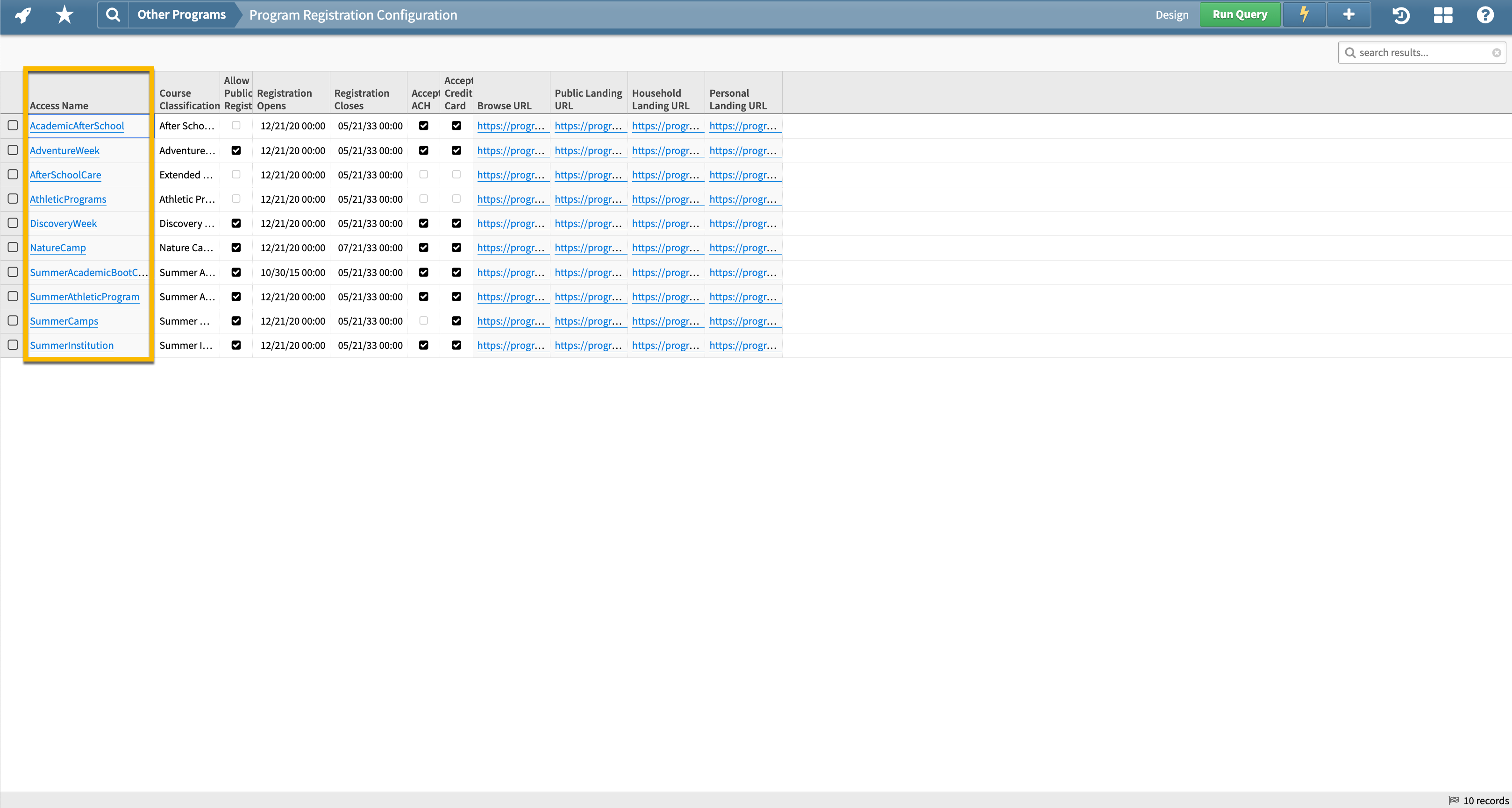 Configure GL Defaults for Other Program Registration - Axiom