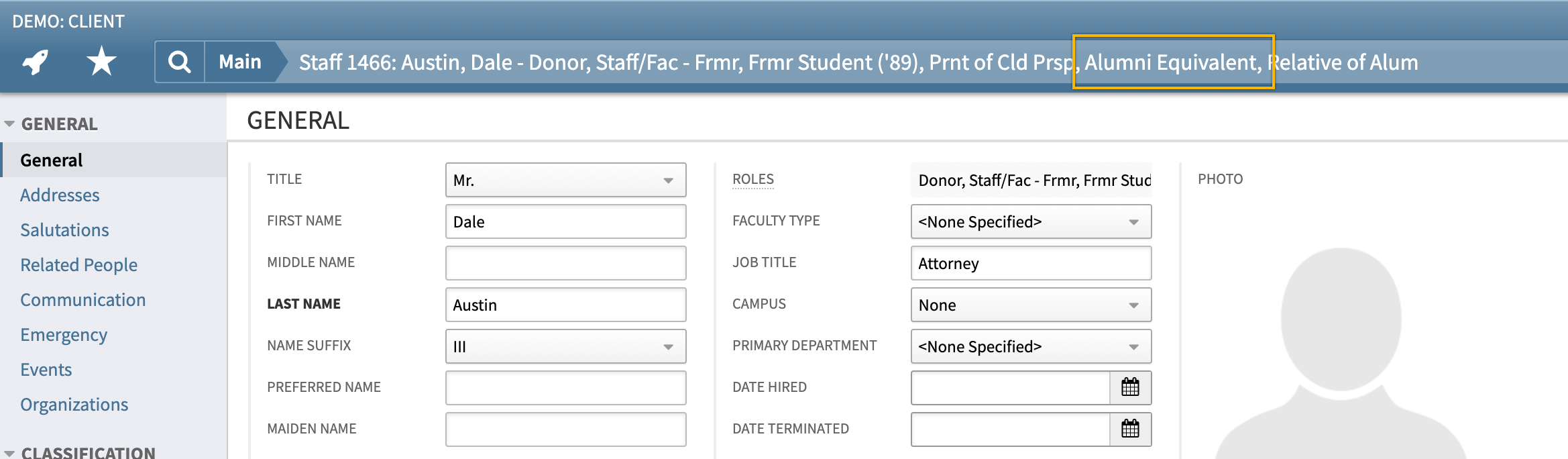 Alumni Equivalent Profile Code