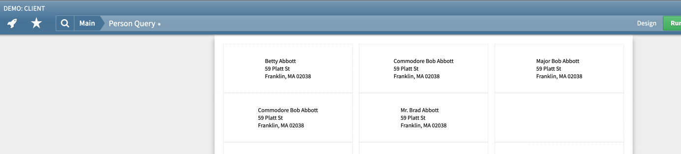 Query Design: Labels and Envelopes