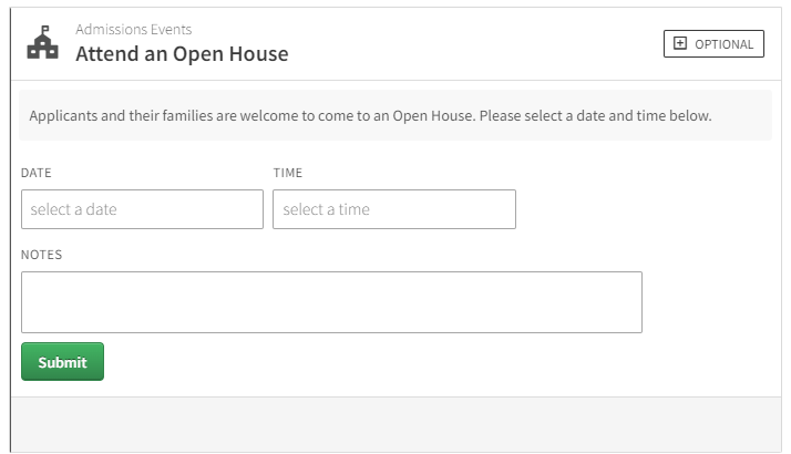 Configuring Admissions Event Sign-Ups