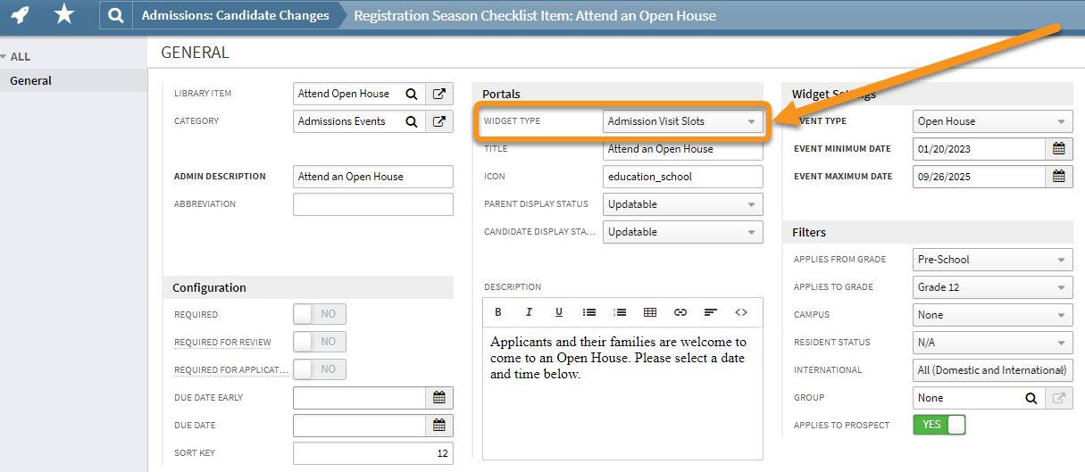 Configuring Admissions Event Sign-Ups