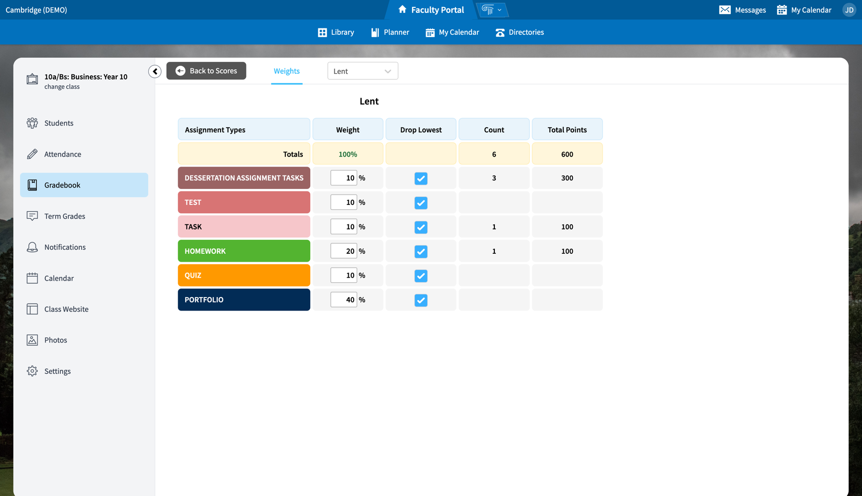 Markbook Overview