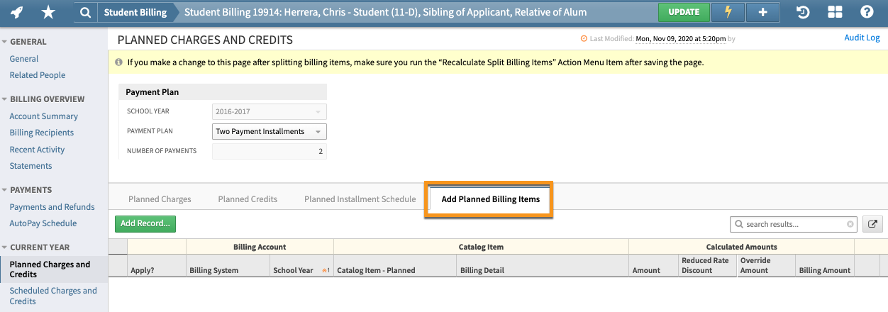 How to Create a One-off Billing Item