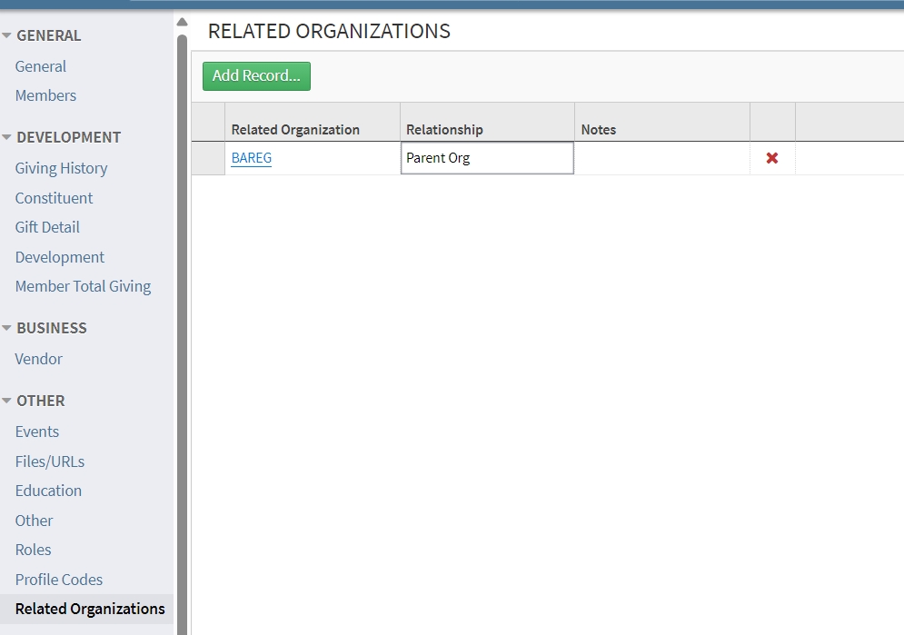 Organization to Organization Relationships
