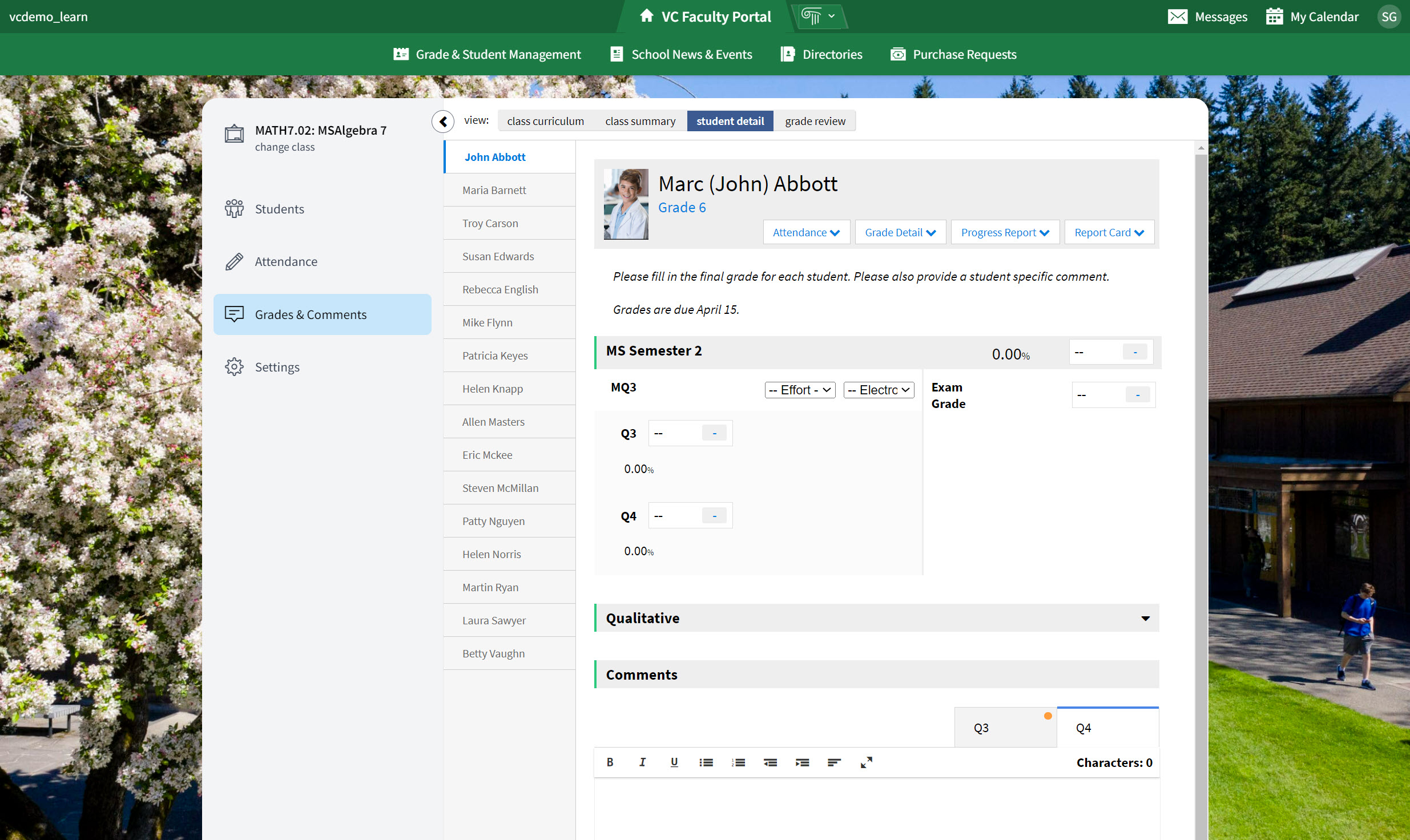 Faculty Portal Configuration
