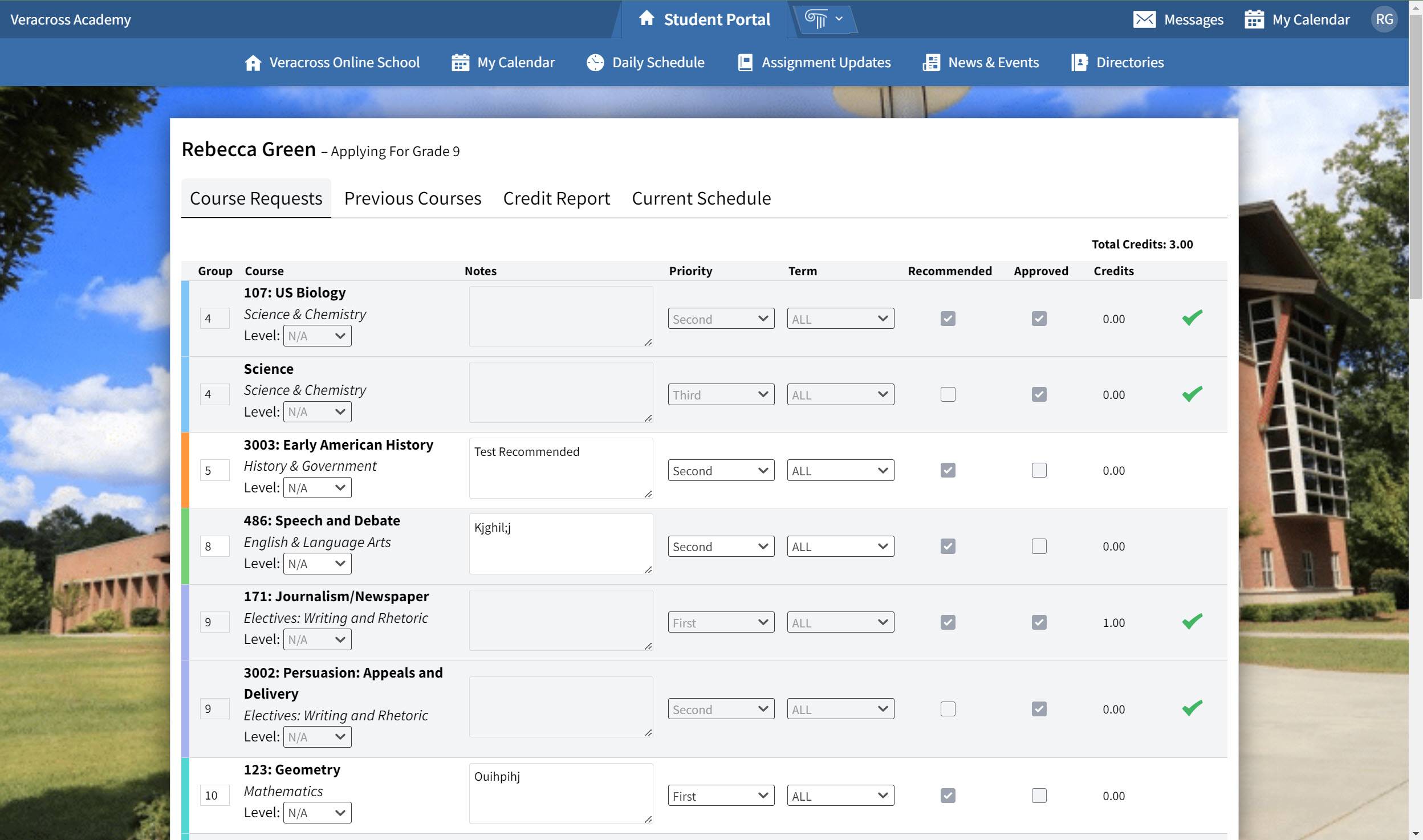 Course Request Overview