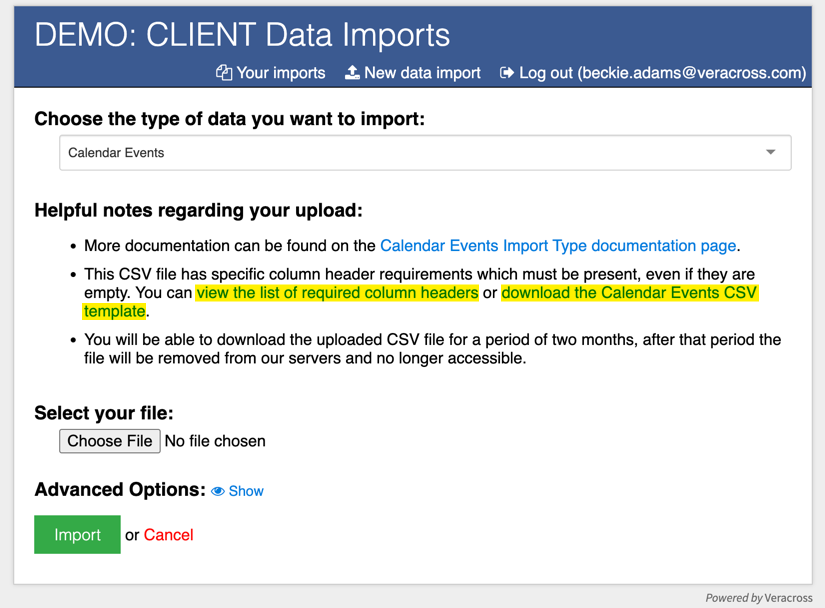 Using the Data Importer