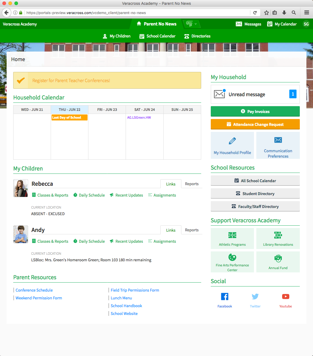 Parent Portal Components