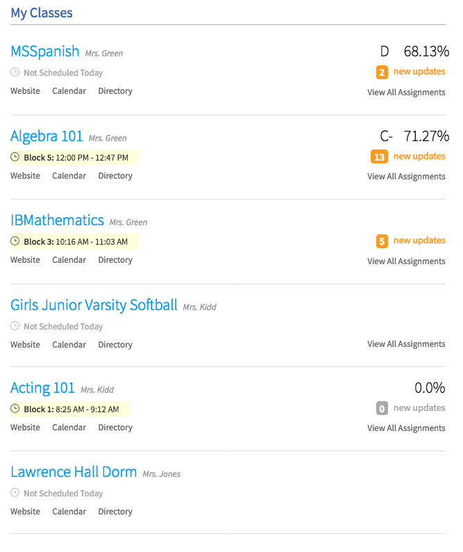 Student Portal Components