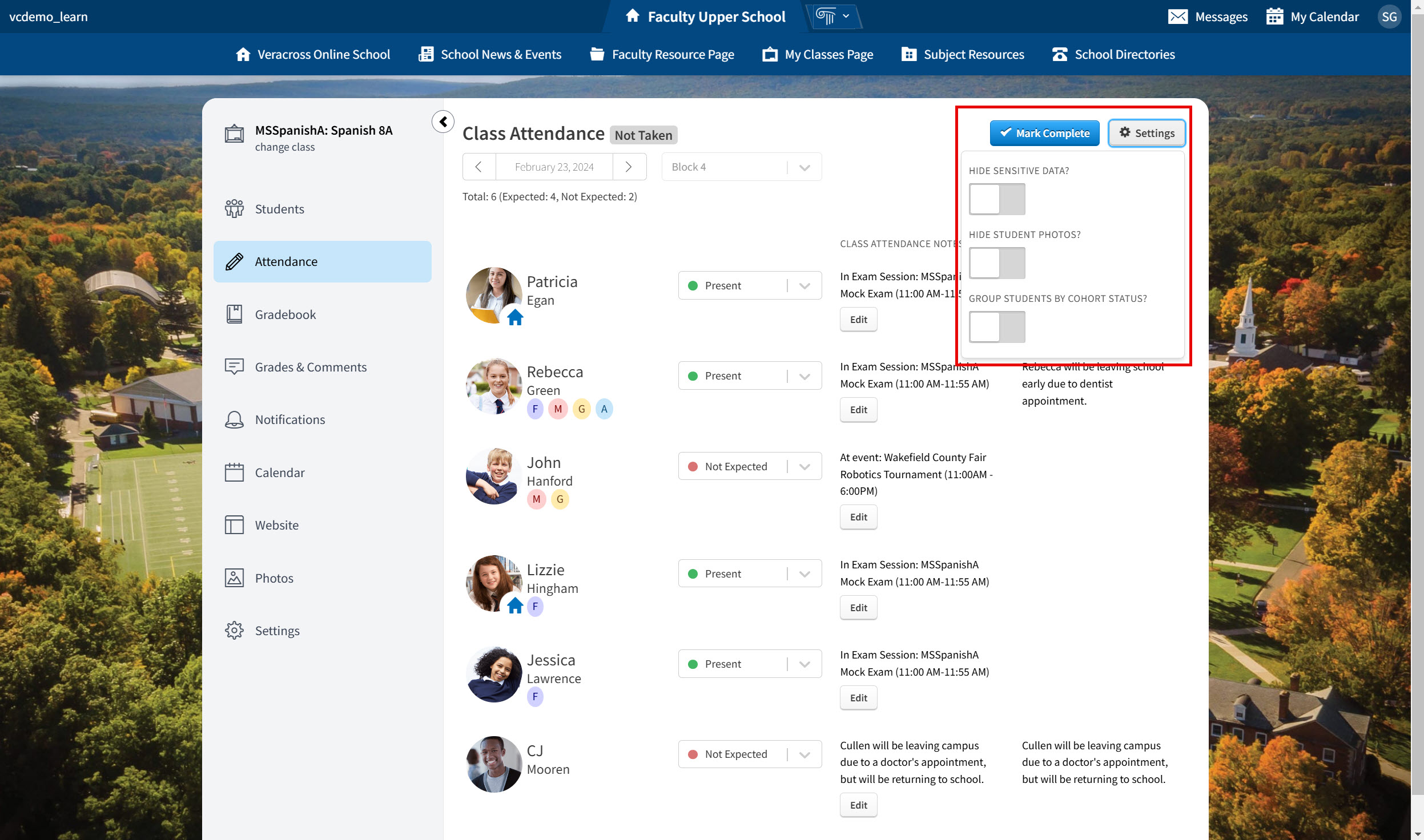 Feature Overview: The Attendance Interface