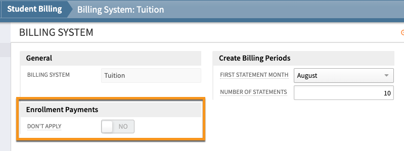 Opt Out of applying Enrollment Deposits to Billing Accounts