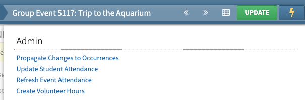 Overview of the “Update Student Attendance” procedure