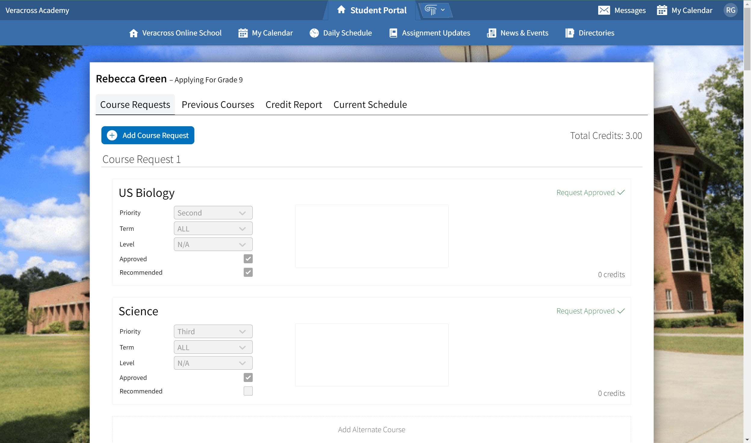 Course Request Overview