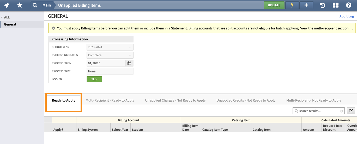 How to Apply Billing Items