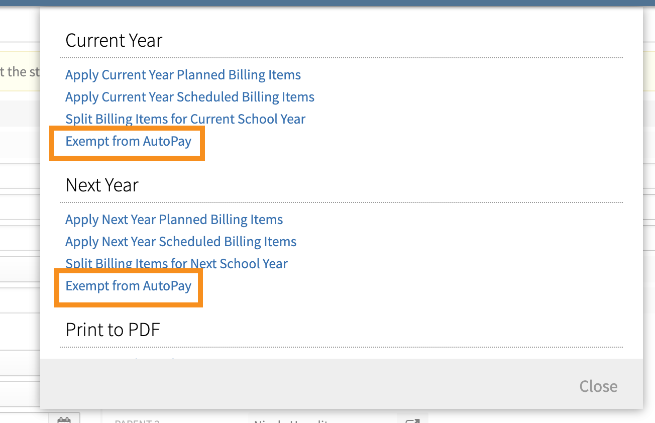 Unenrolling in AutoPay for Student Billing - Axiom