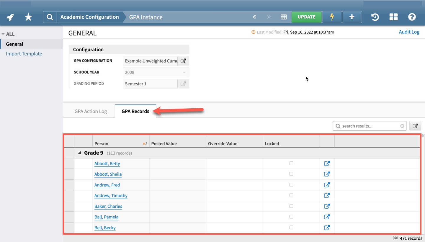 Posting and Locking GPAs