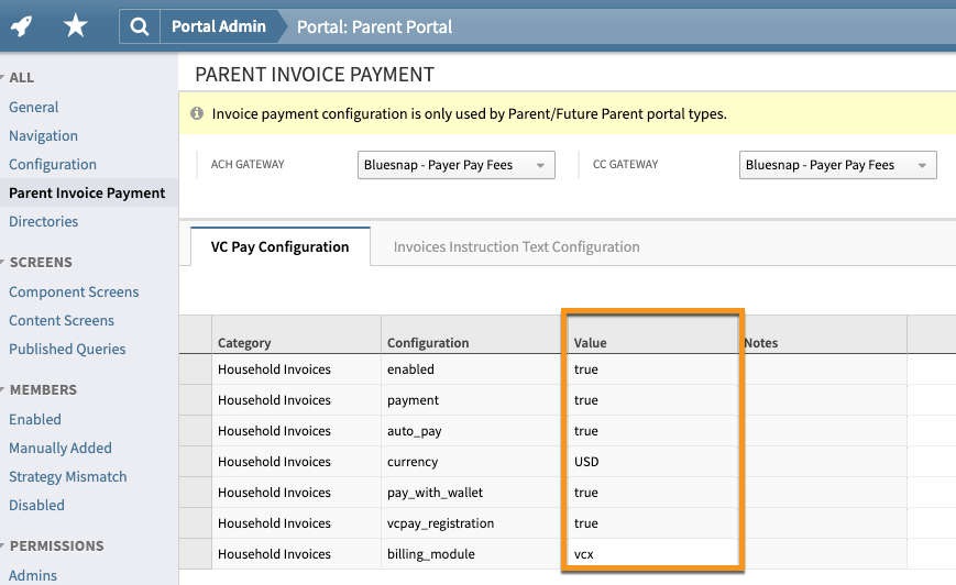 Portal Billing Page Configuration with Student Billing - Axiom