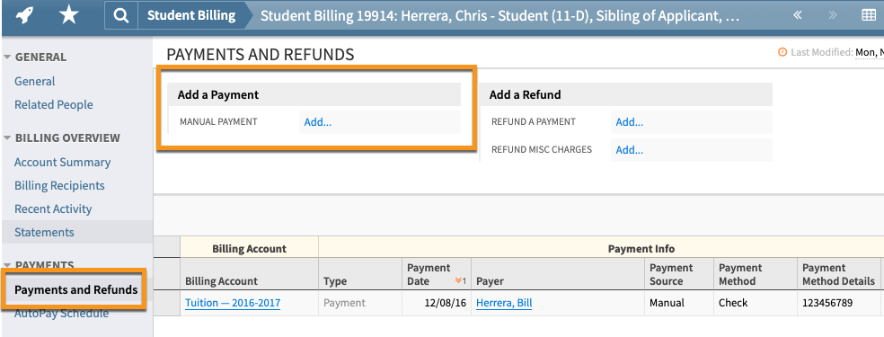 How to add a Manual Payment to a Statement