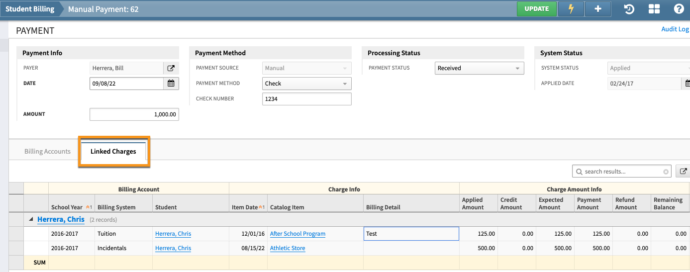 How to add a Manual Payment to a Statement