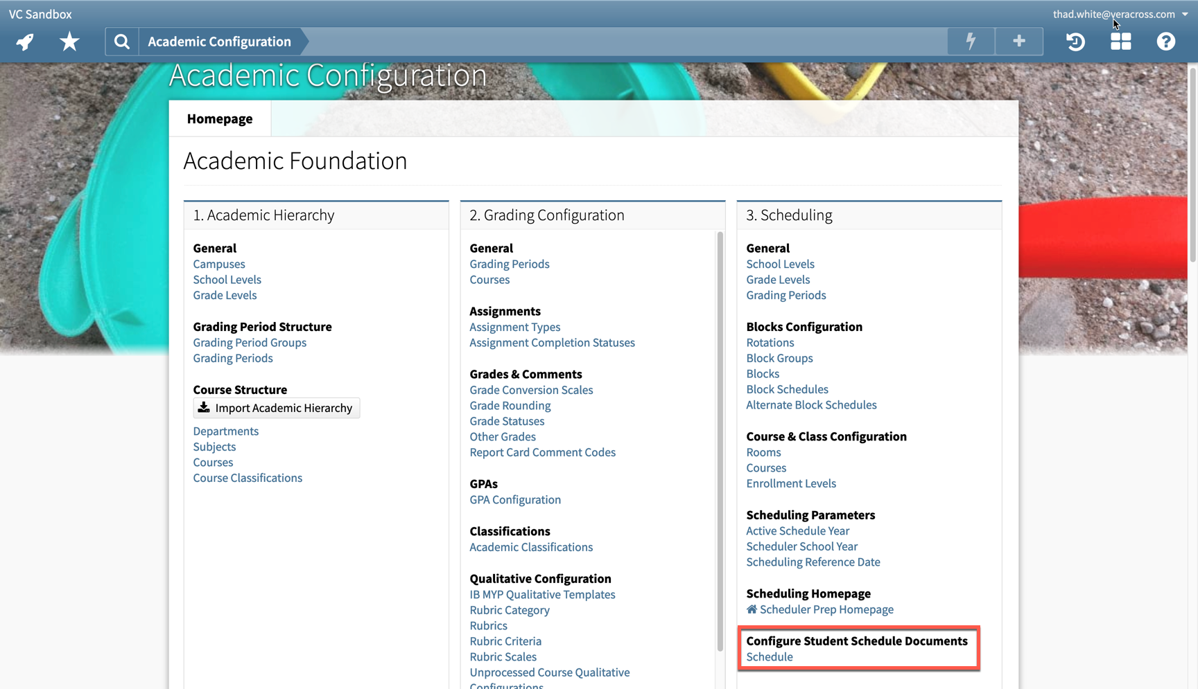 The School-Configurable Schedule Document