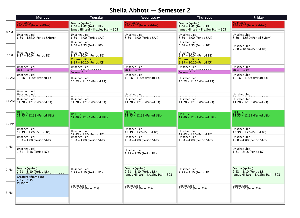 The School-Configurable Schedule Document