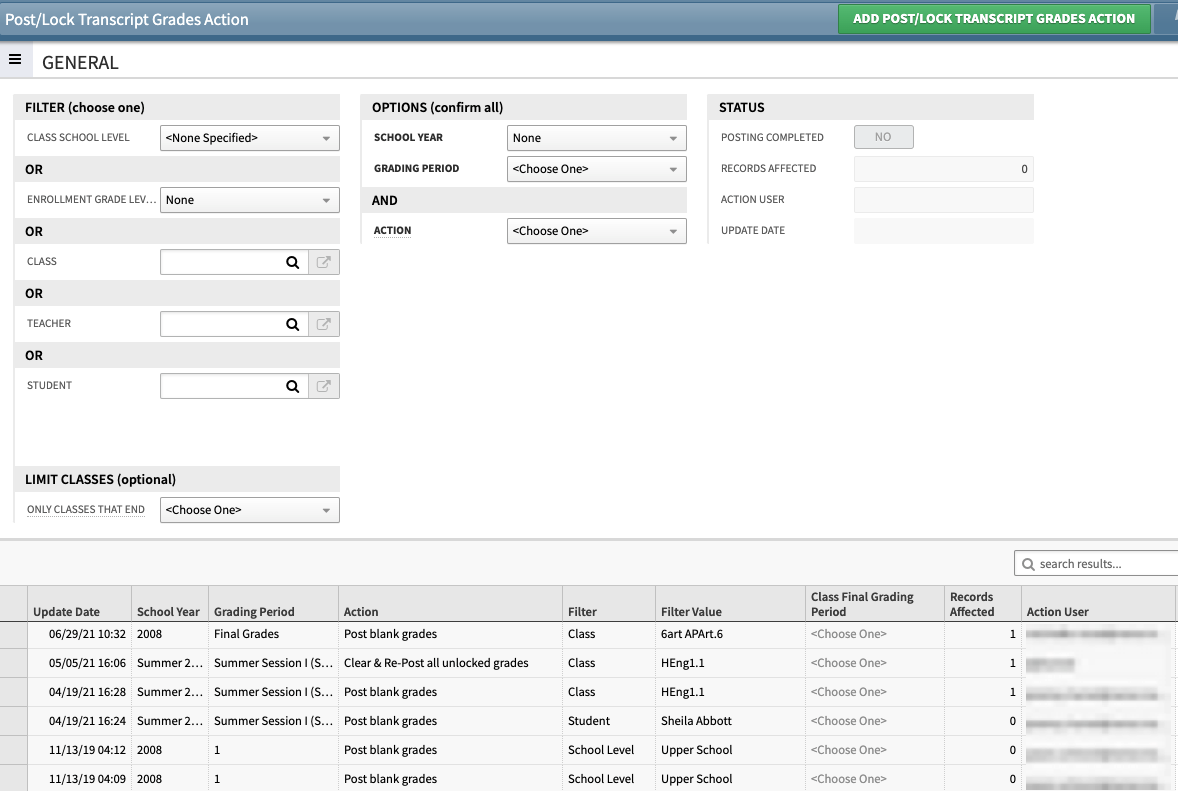 How to Post and Lock Grades to Transcripts