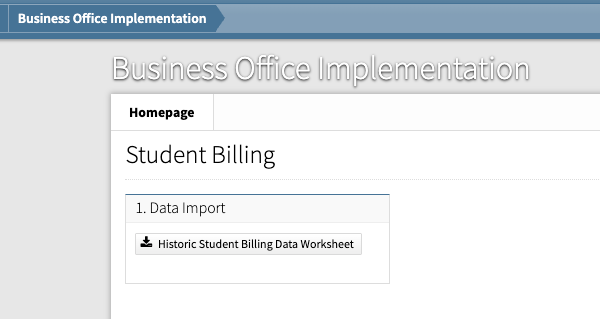Data Import Worksheets: Student Billing