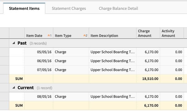 Billing Statement Record Overview